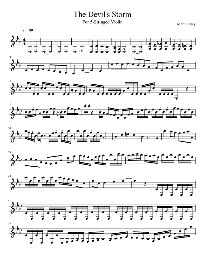 The Devil's Storm Sheet music for Violin (Solo) | Musescore.com