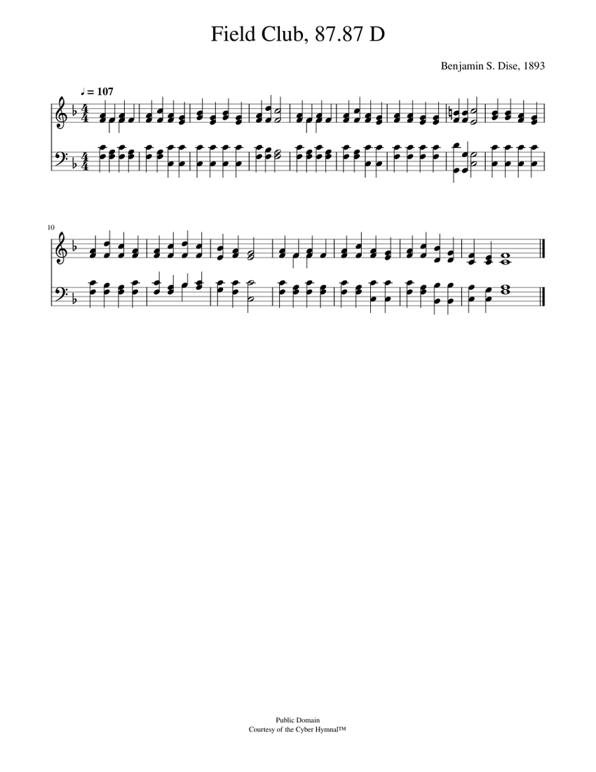 Christmas hymn - Benjamin S. Dise Sheet music for Piano (Piano Duo ...