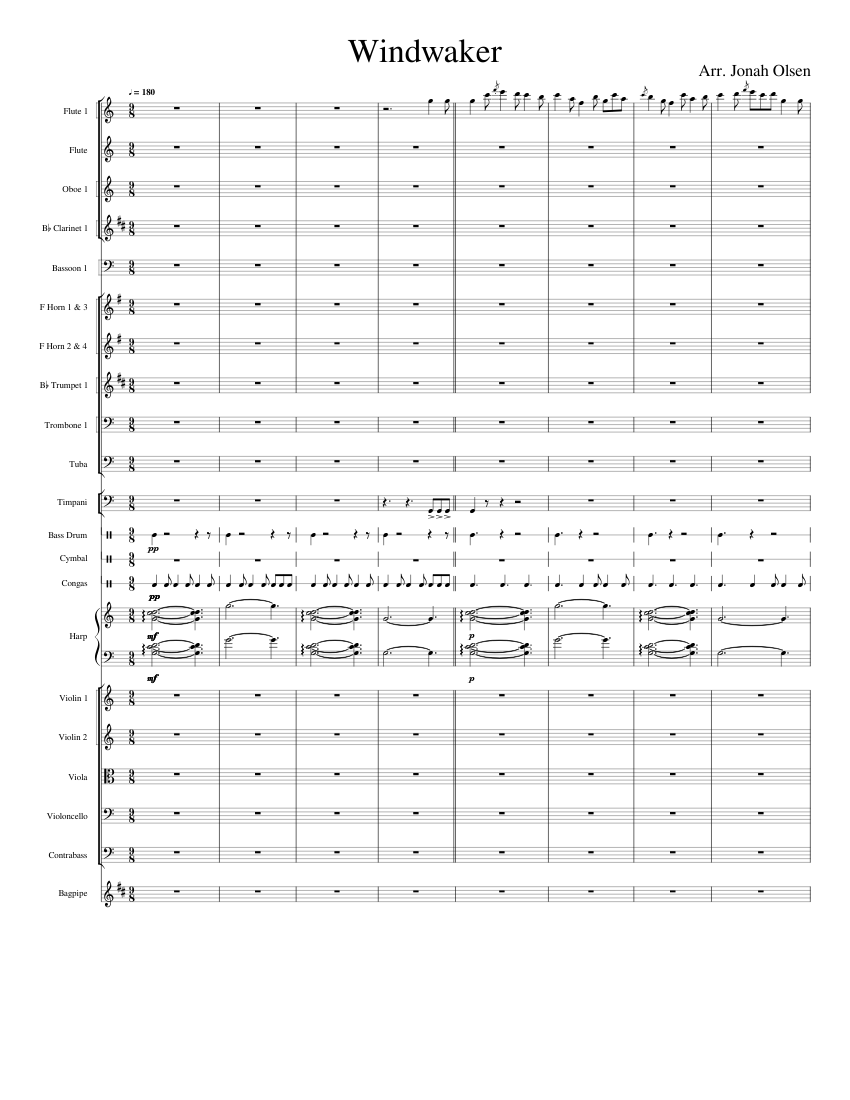 wind waker theme Sheet Music for Trombone, Tuba, Flute, Oboe & more ...