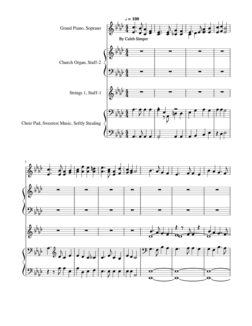 Sweetest music, softly stealing - Caleb Simper Sheet Music for Piano ...