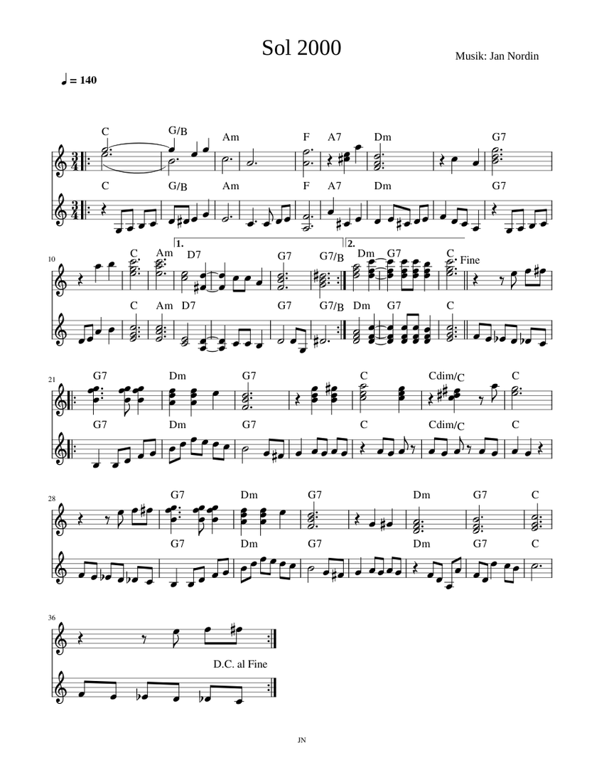 Sol 2000 Sheet music for Piano, Guitar (Mixed Duet) | Musescore.com
