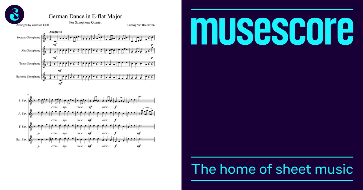 German Dance in E-flat Major Sheet Music for Saxophone alto, Saxophone ...