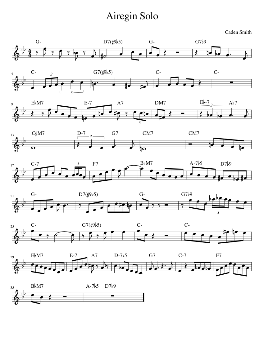 Airegin solo v.1 Sheet music for Piano (Solo) Easy | Musescore.com