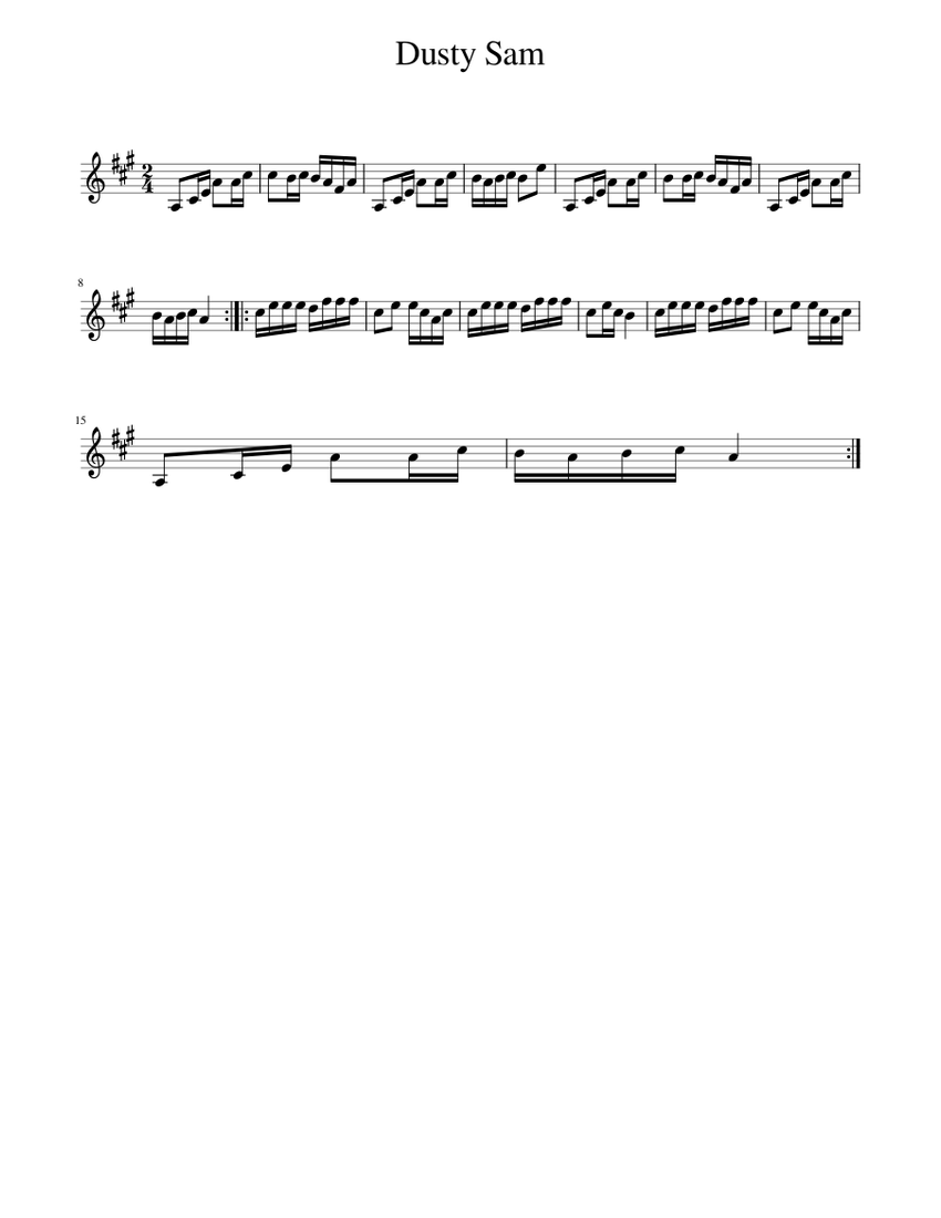 Dusty Sam Sheet music for Piano (Solo) | Musescore.com