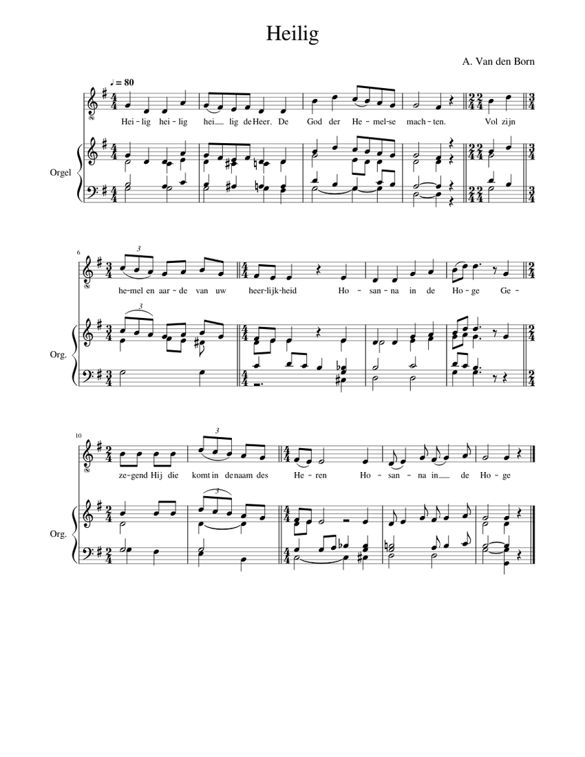 Heilig Sheet Music for Organ, Vocals (Mixed Duet) | MuseScore.com