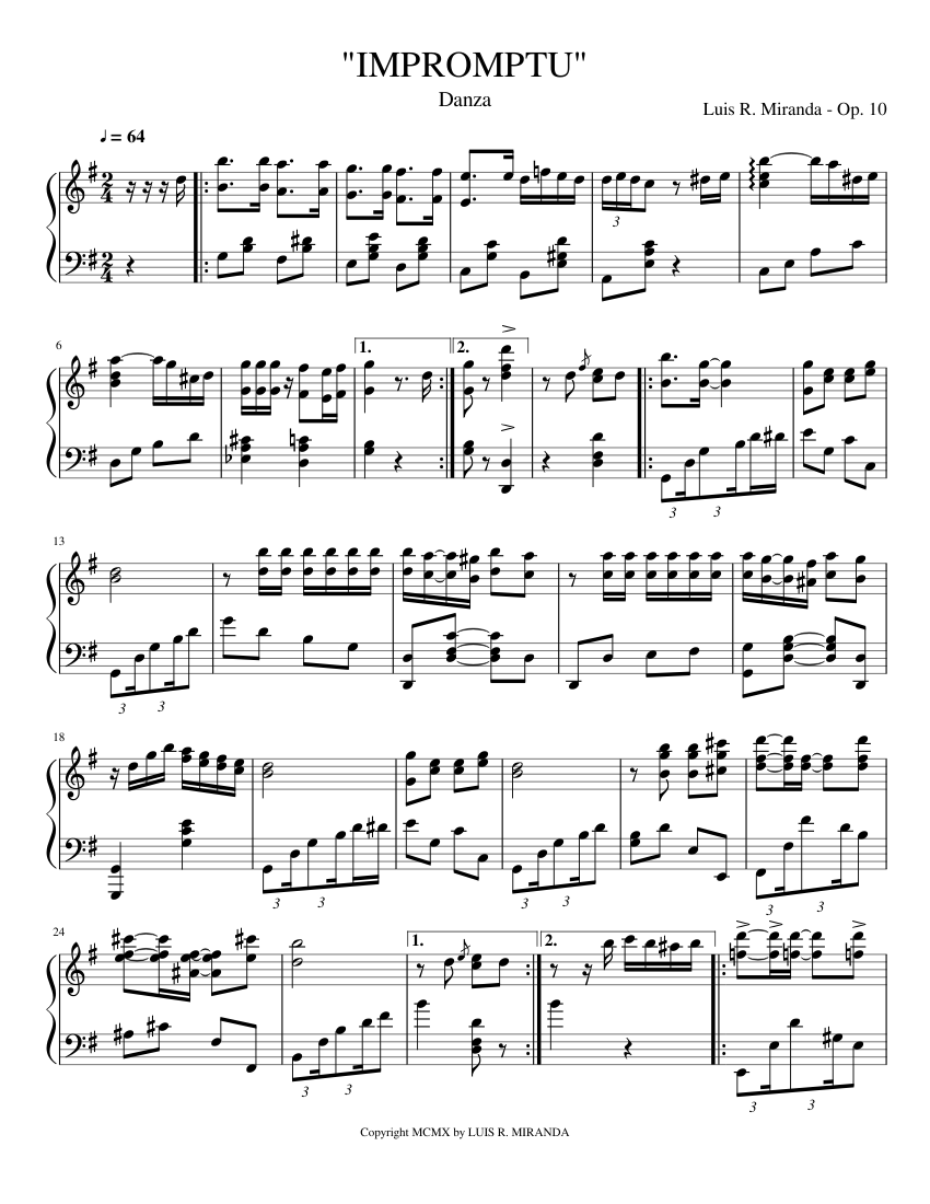 IMPROMPTU Sheet music for Piano (Solo) | Musescore.com
