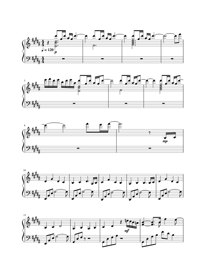 Marie – Aimer Sheet music for Piano (Piano Four Hand) | Musescore.com