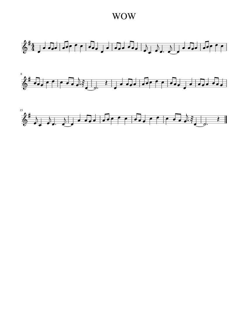 WOW Sheet Music for Piano (Solo) easy | MuseScore.com