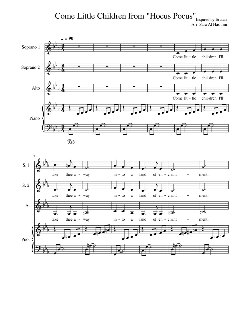 Come Little Children from "Hocus Pocus" Sheet Music for Piano, Soprano ...