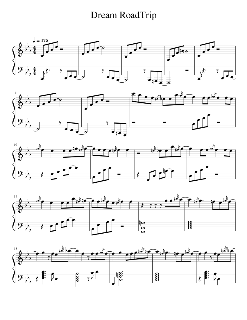 Dream Road Trip Sheet Music for Piano (Solo) | MuseScore.com