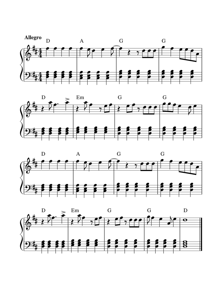 Ninjago Theme Sheet Music with Chords for Piano (Solo) easy | MuseScore.com