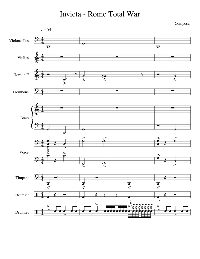 Invicta – Jeff Van Dyck Sheet music for Trombone, Vocals, French horn ...