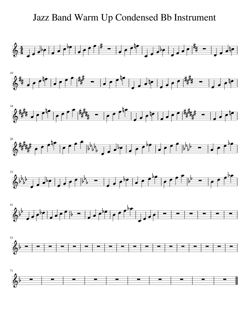 Jazz Band Warm Up Sheet Music for Saxophone tenor (Solo) | MuseScore.com