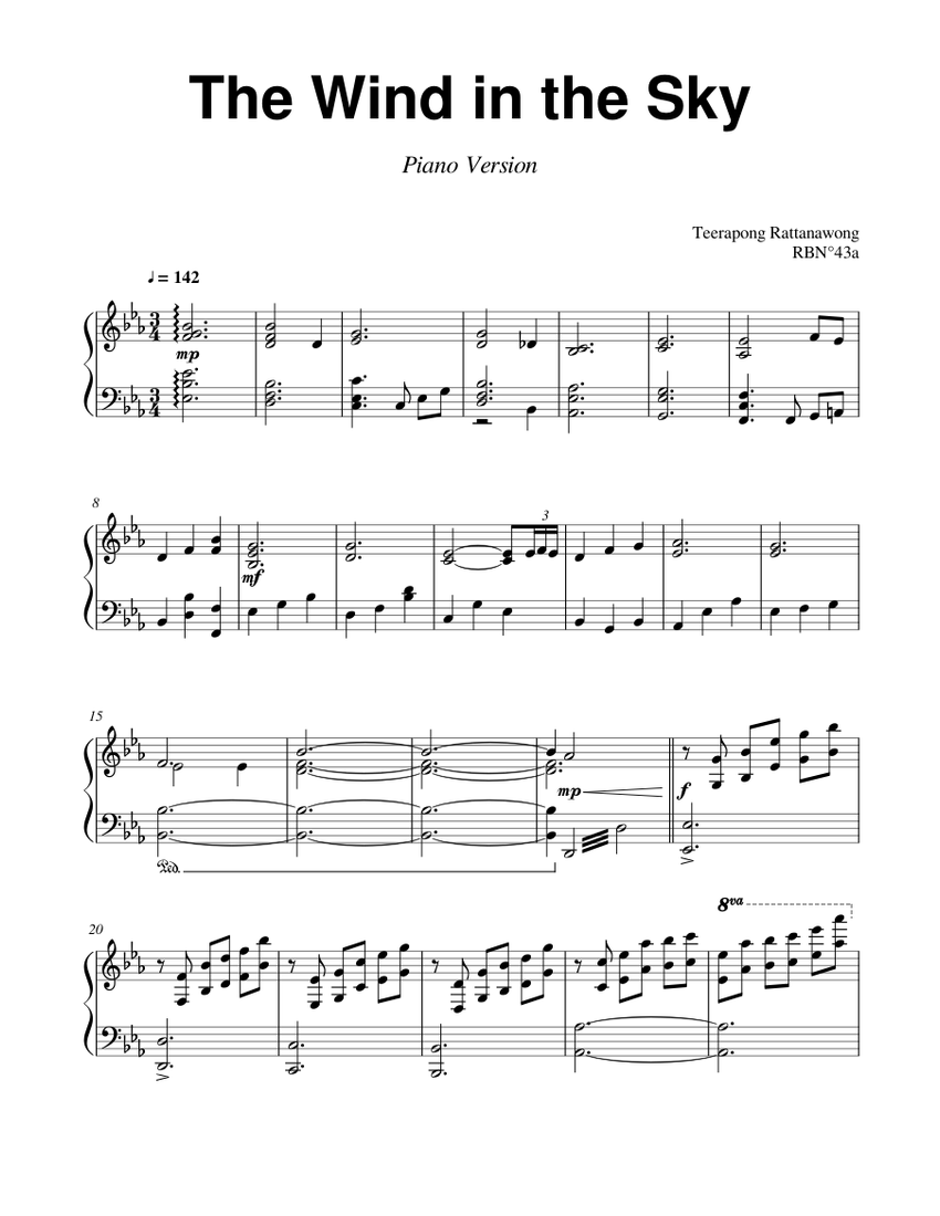 The Wind in the Sky_Piano Sheet music for Piano (Solo) | Musescore.com