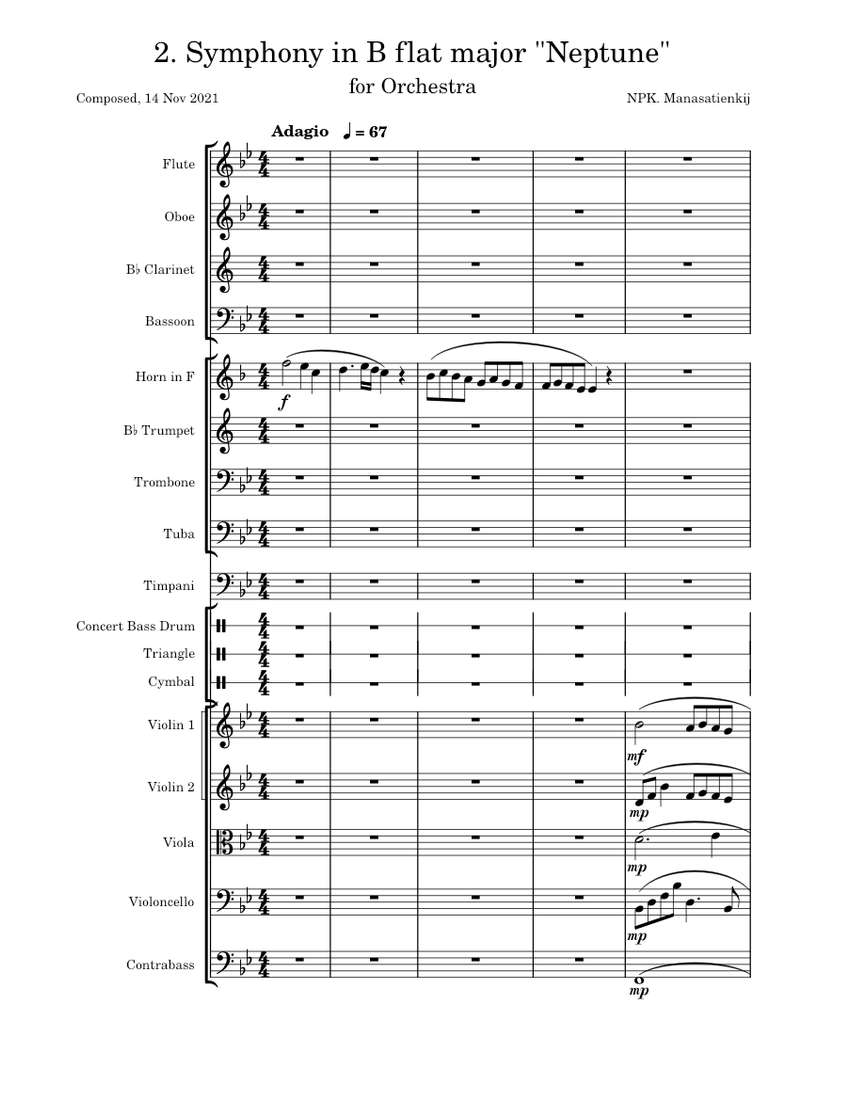 Symphony in B flat major "Neptune" (1st mov.) - original composition ...