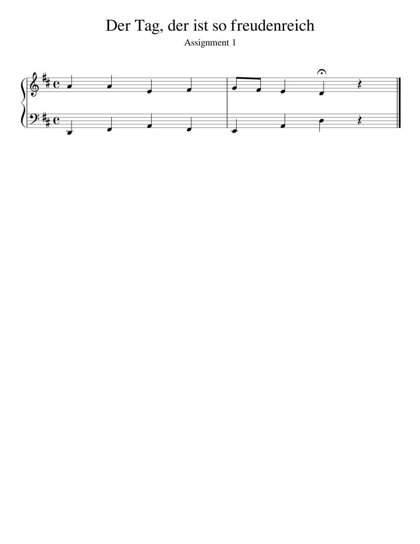 Der Tag, der ist so freudenreich Sheet music for Piano (Solo) Easy | Musescore.com