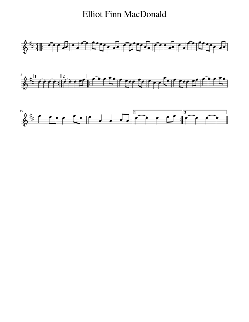 Elliot Finn MacDonald Sheet music for Piano (Solo) Easy | Musescore.com