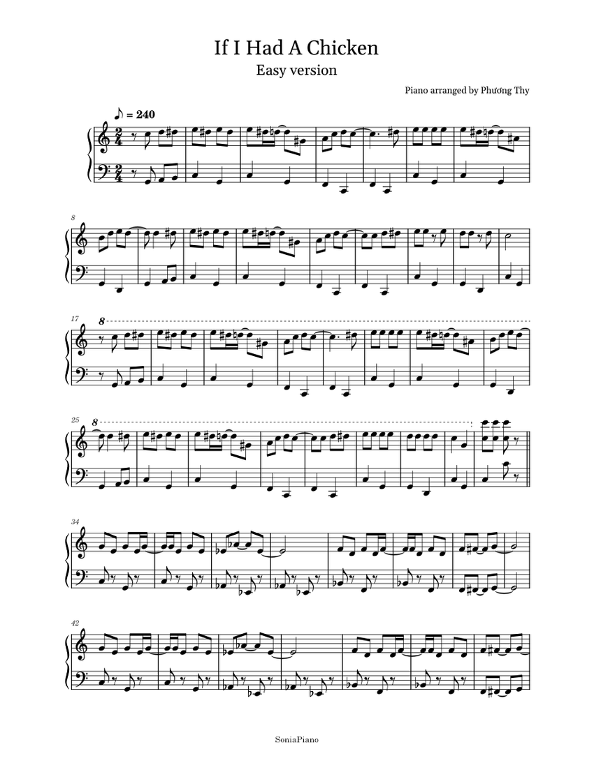 If i had a chicken – Kevin MacLeod If I Had A Chicken Sheet Music for ...