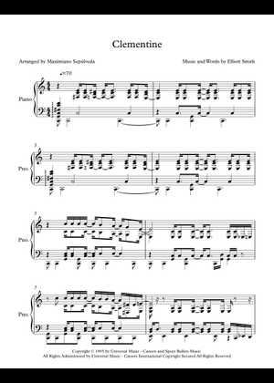 Clementine - Elliott Smith Sheet Music with Chords for Piano (Solo ...