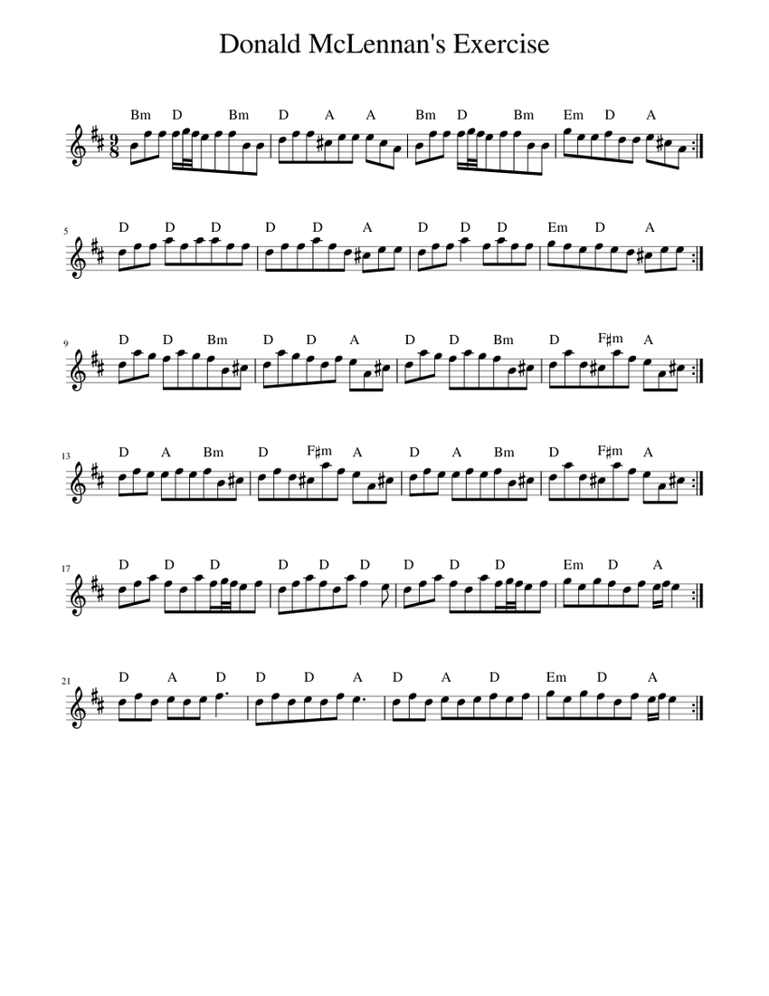 Donald McLennan's Exercise Sheet music for Piano (Solo) | Musescore.com