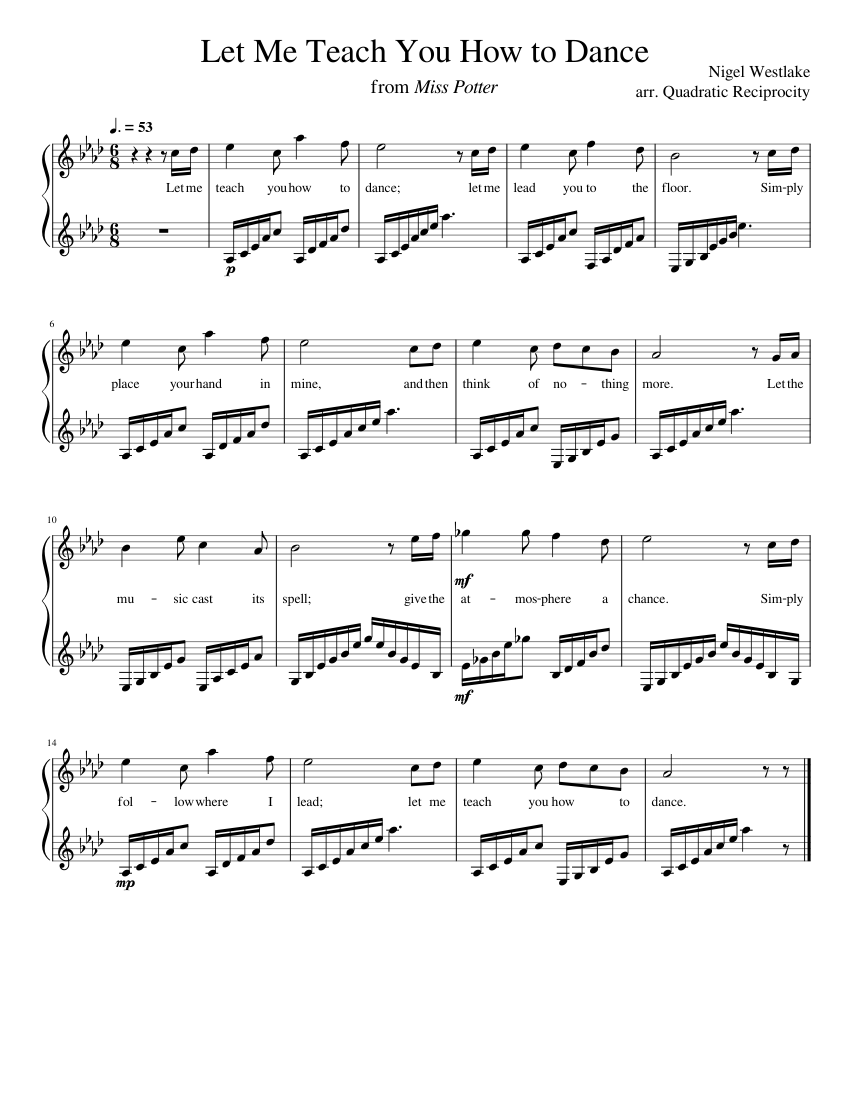Let Me Teach You How to Dance Sheet Music for Harp (Solo) | MuseScore.com