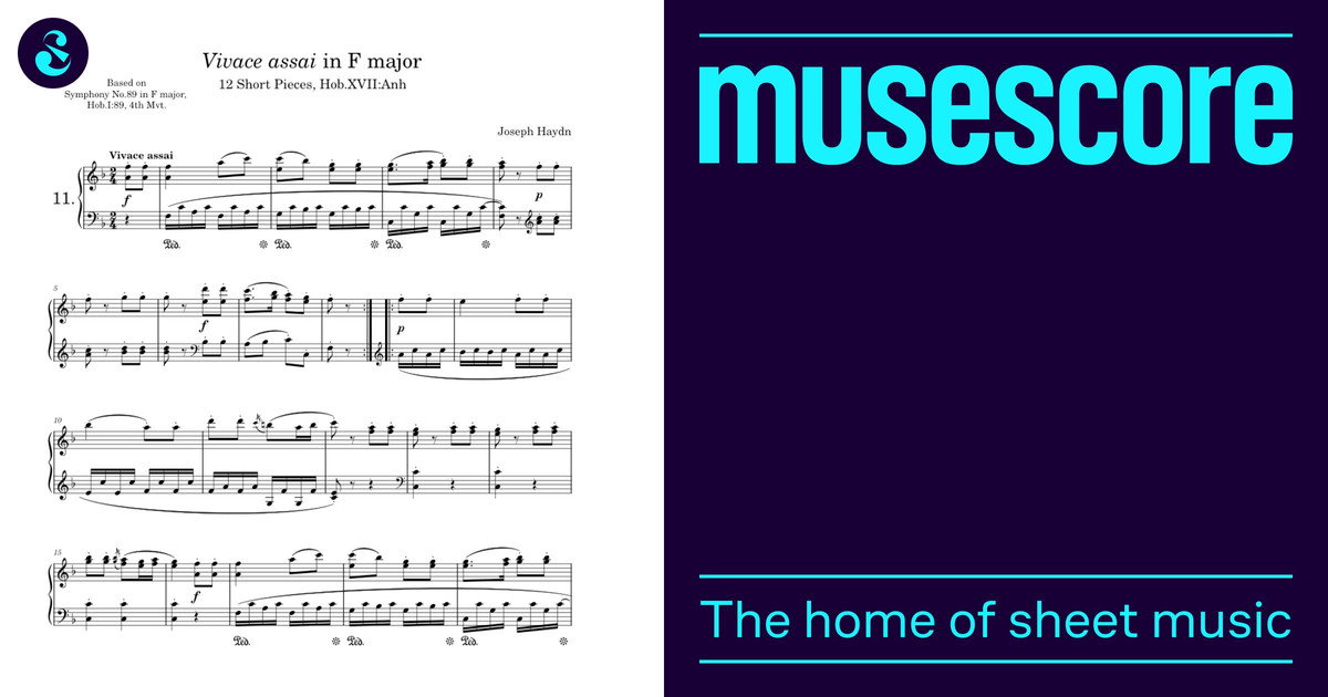 11. Vivace assai (F major), Hob.XVII:Anh – Joseph Haydn Sheet Music for ...