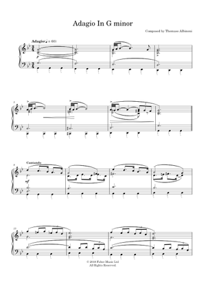 Adagio (in G minor) - For Solo Piano Sheet Music for Piano (Solo) easy ...