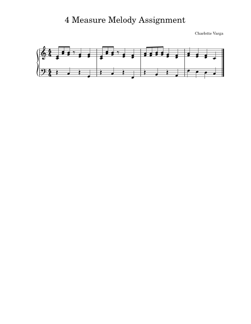 4_Measure_Melody_Assignment Sheet music for Piano (Solo) | Musescore.com