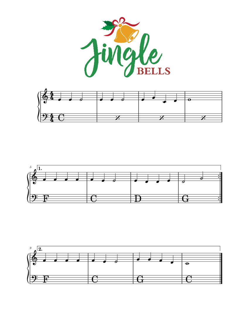 Jingle Bells Sheet music for Piano (Solo) Easy | Musescore.com