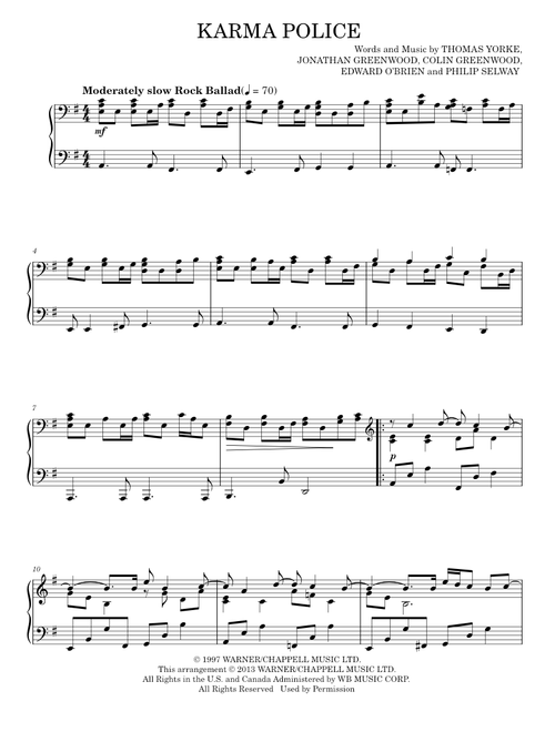 ok computer guitar tab