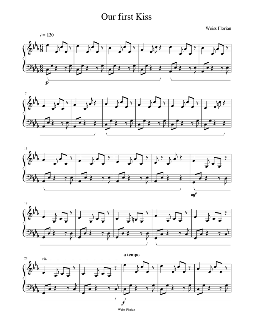Our first Kiss Sheet music for Piano (Solo) | Musescore.com