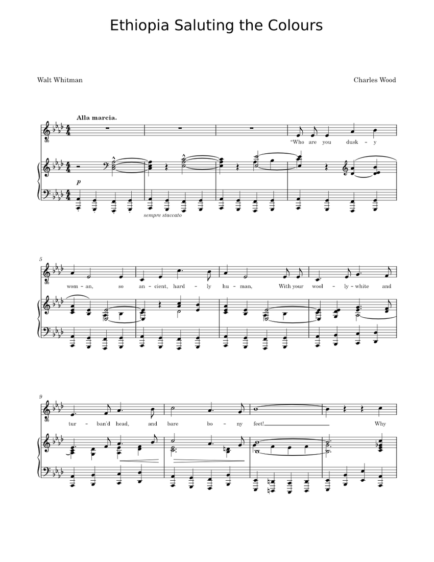 Wood, Charles - Ethiopia Saluting the Colours - piano tutorial