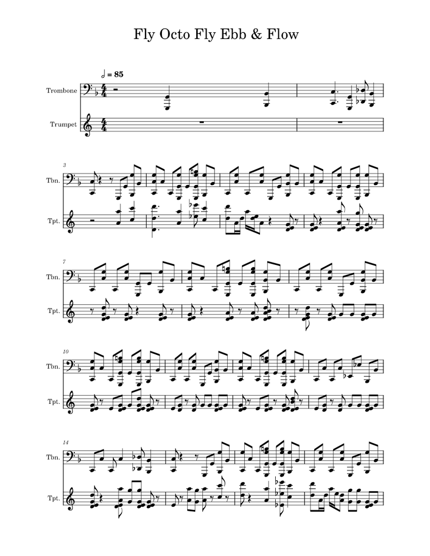 Fly Octo Fly Sheet Music Sheet music for Trombone, Trumpet other (Brass ...