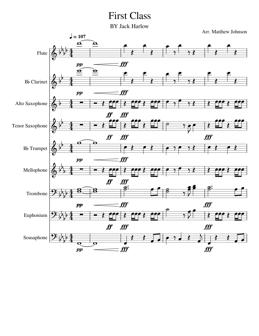 First Class – Jack Harlow Sheet music for Trombone, Euphonium ...