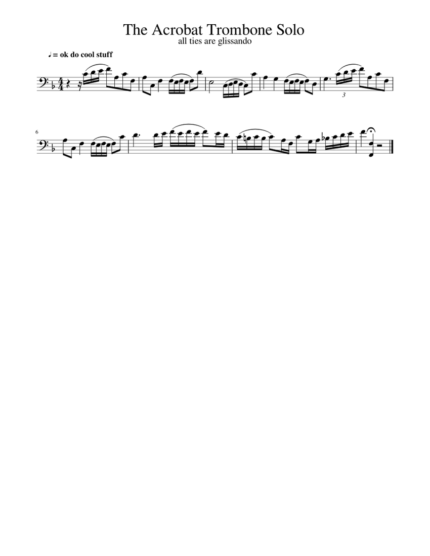 The Acrobat Trombone Solo Sheet Music for Trombone (Solo) | MuseScore.com