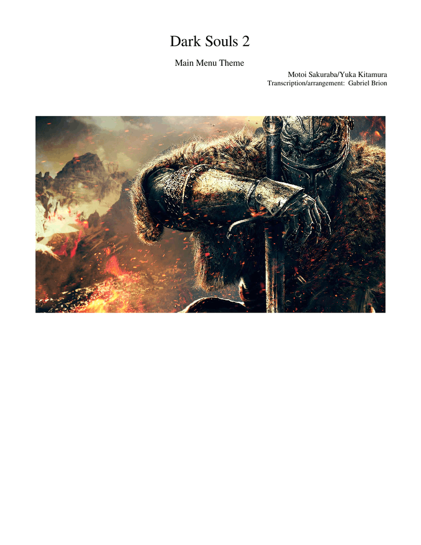 Dark Souls II Main Menu Theme Sheet Music for Piano, Soprano, Alto ...