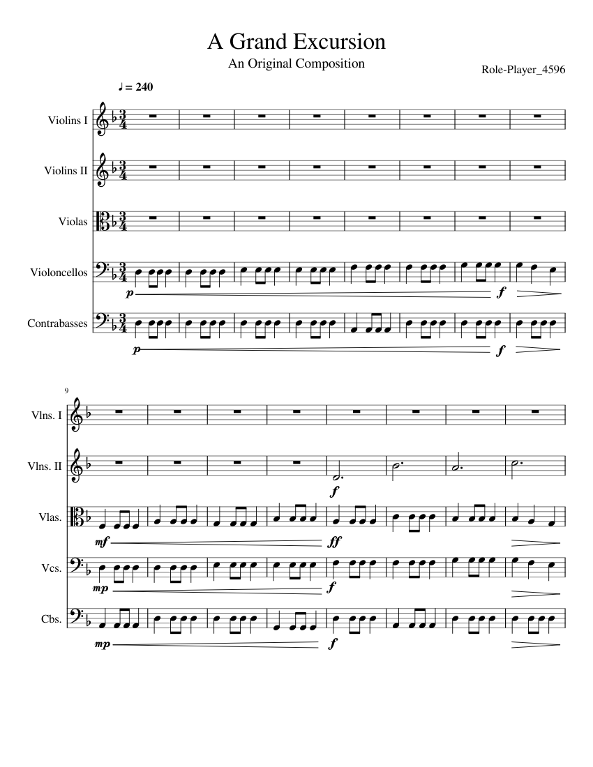 A Grand Excursion Sheet music for Strings group (Mixed Quintet ...