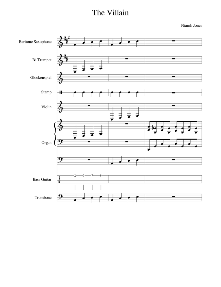 The Villain - Character Leitmotif - Niamh Jones Sheet music for ...