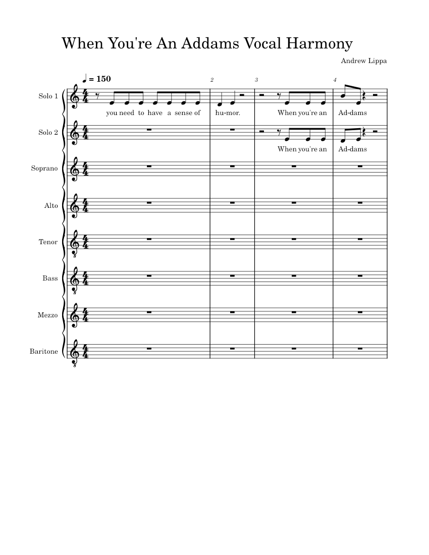 When You're An Addams – Andrew Lippa, The Addams Family Musical When ...