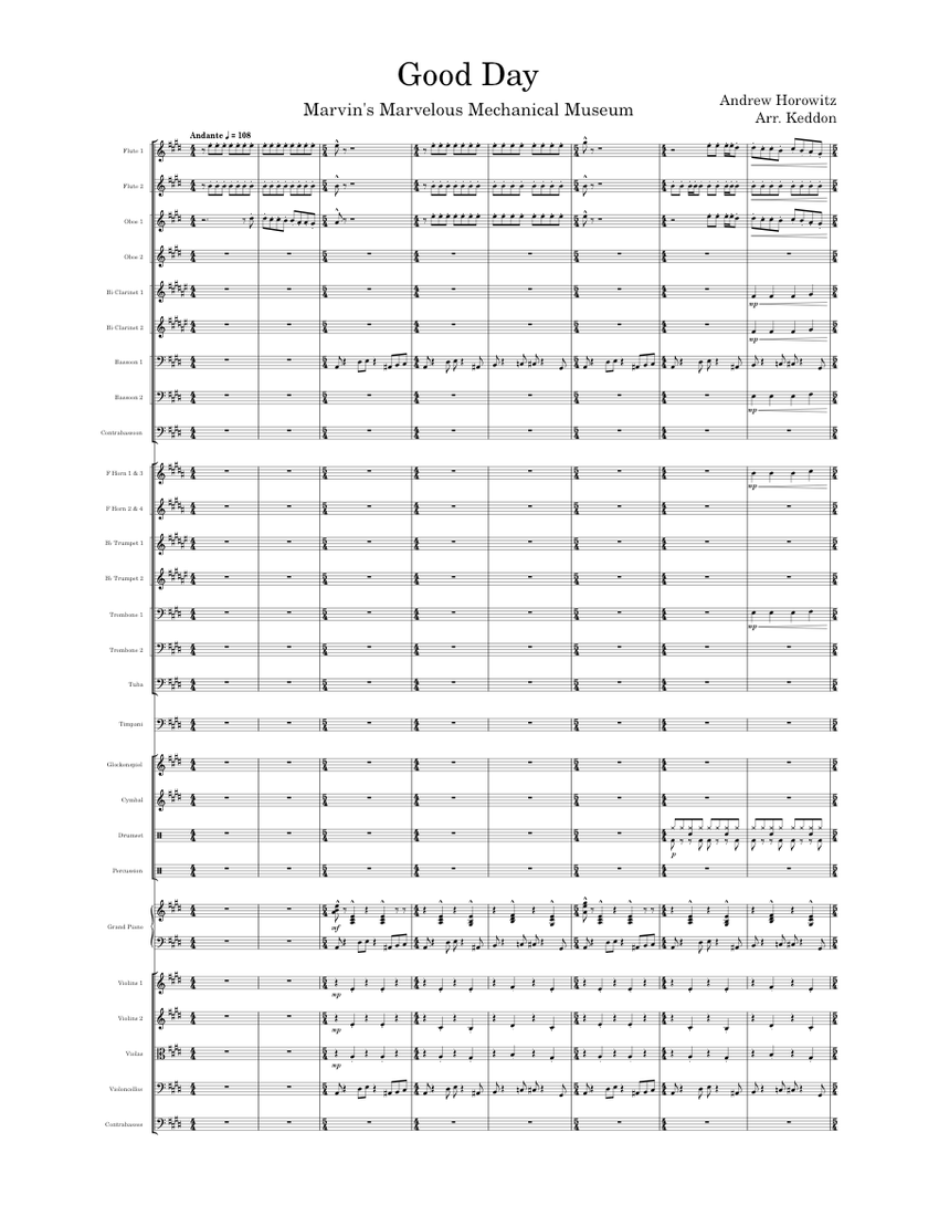 Good day – Tally Hall Sheet music for Piano, Trombone, Tuba, Flute ...