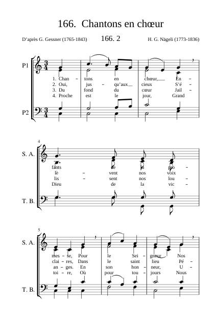166. Chantons en chœur Sheet music for Piano, Soprano (Piano-Voice ...
