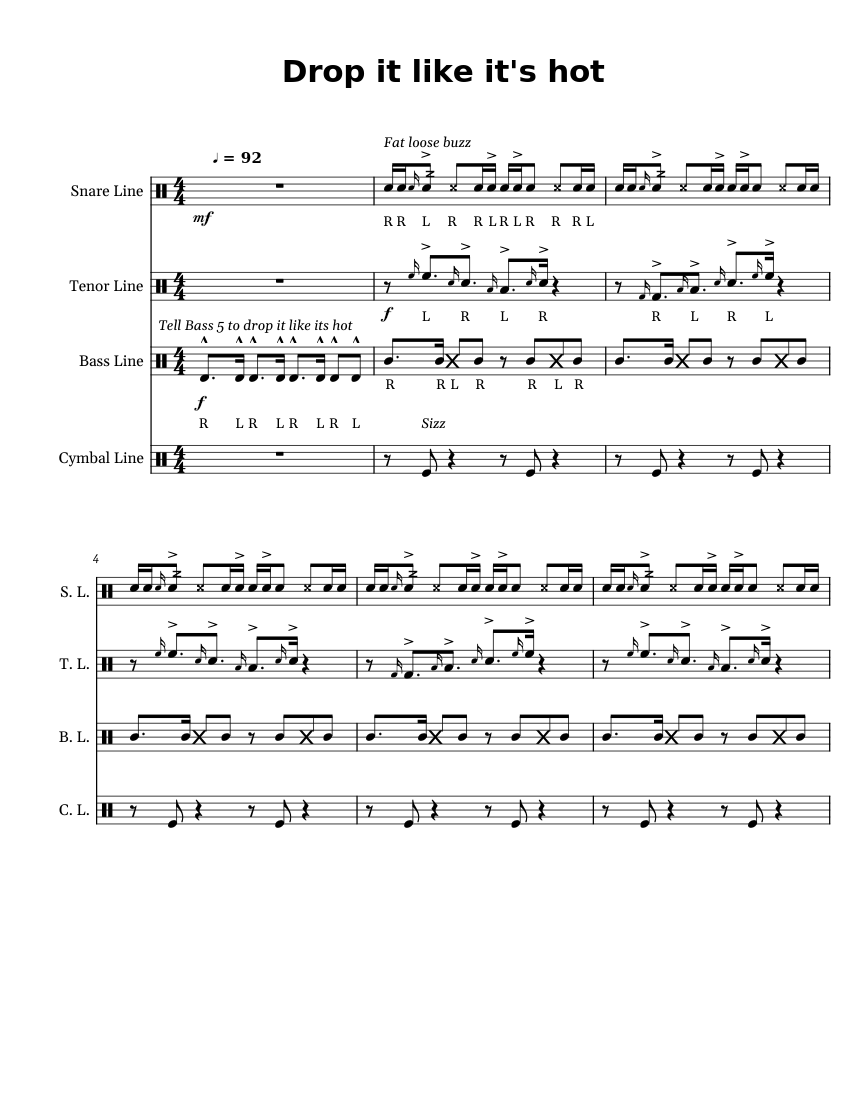 Drop It Like It's Hot – Snoop Dogg Drop_it_like_it's_hot Sheet Music ...