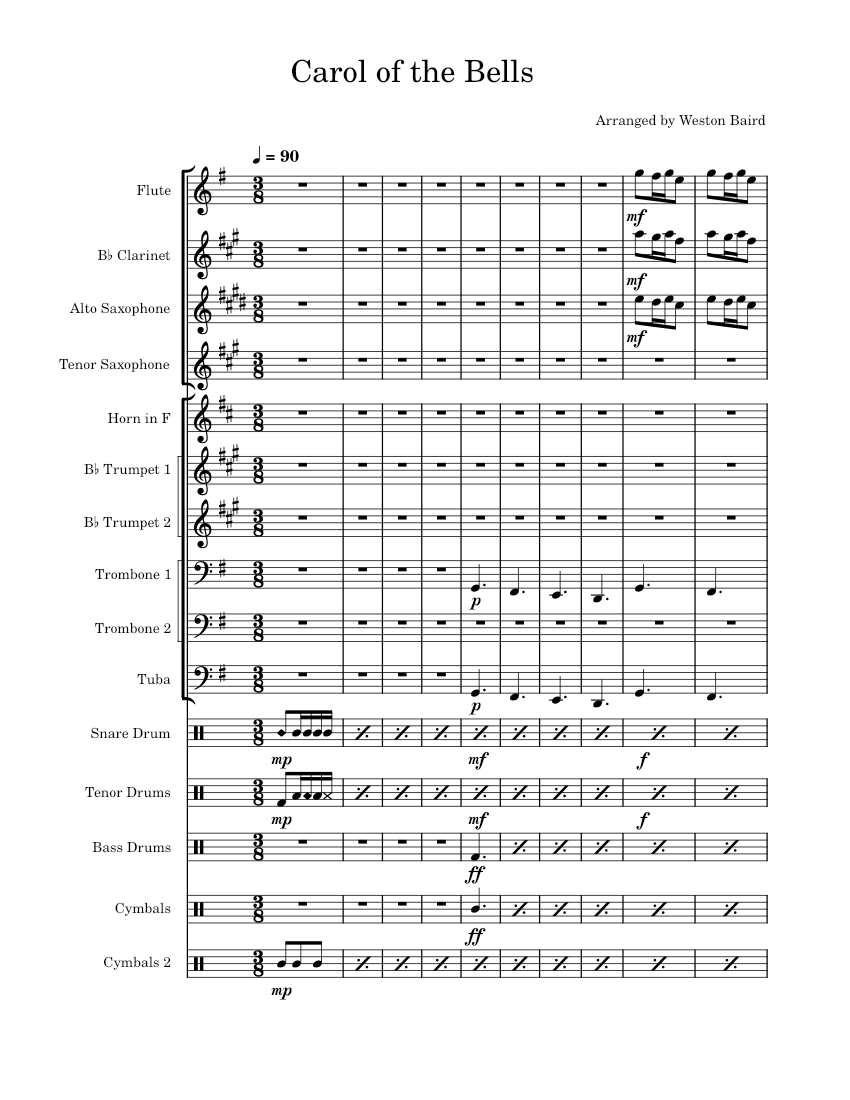 Carol of the Bells – Mykola Leontovych Carol of the Bells Sheet music ...
