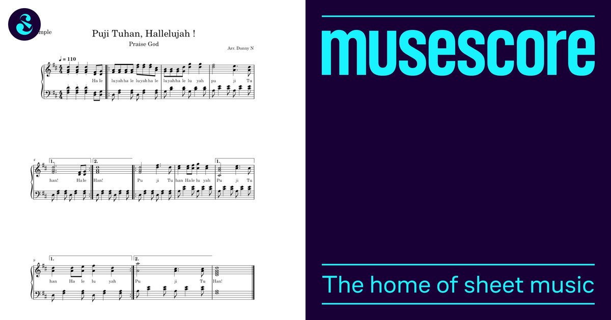 Puji Tuhan, Hallelujah ! Sheet music for Piano (Solo) Easy | Musescore.com