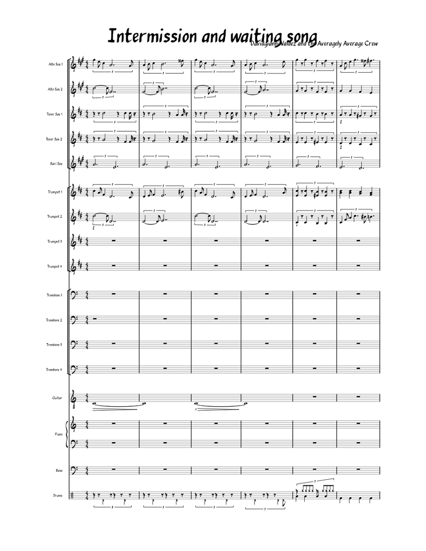 Intermission and waiting song Sheet music for Piano, Trombone ...