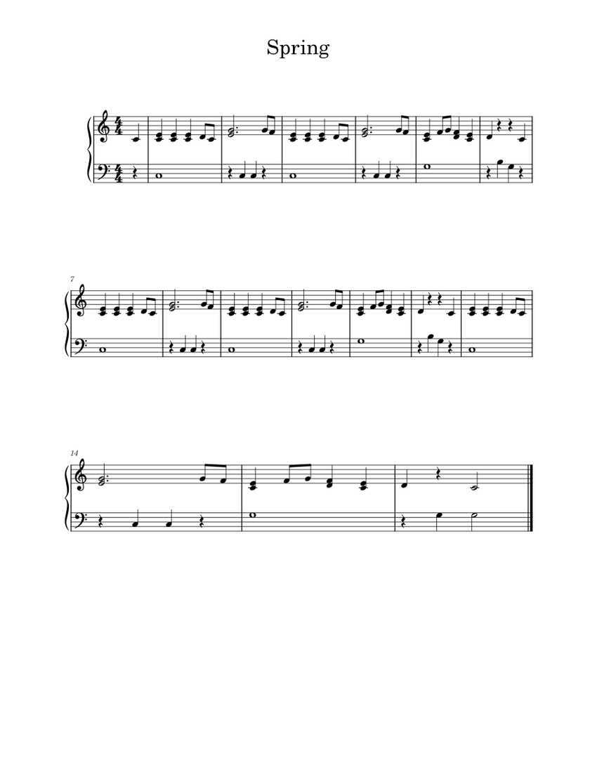Spring Sheet music for Piano (Solo) Easy | Musescore.com
