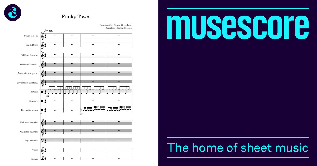 Funky Town – Lipps Inc. Sheet music for Flute, Oboe, Vibraphone, Guitar ...