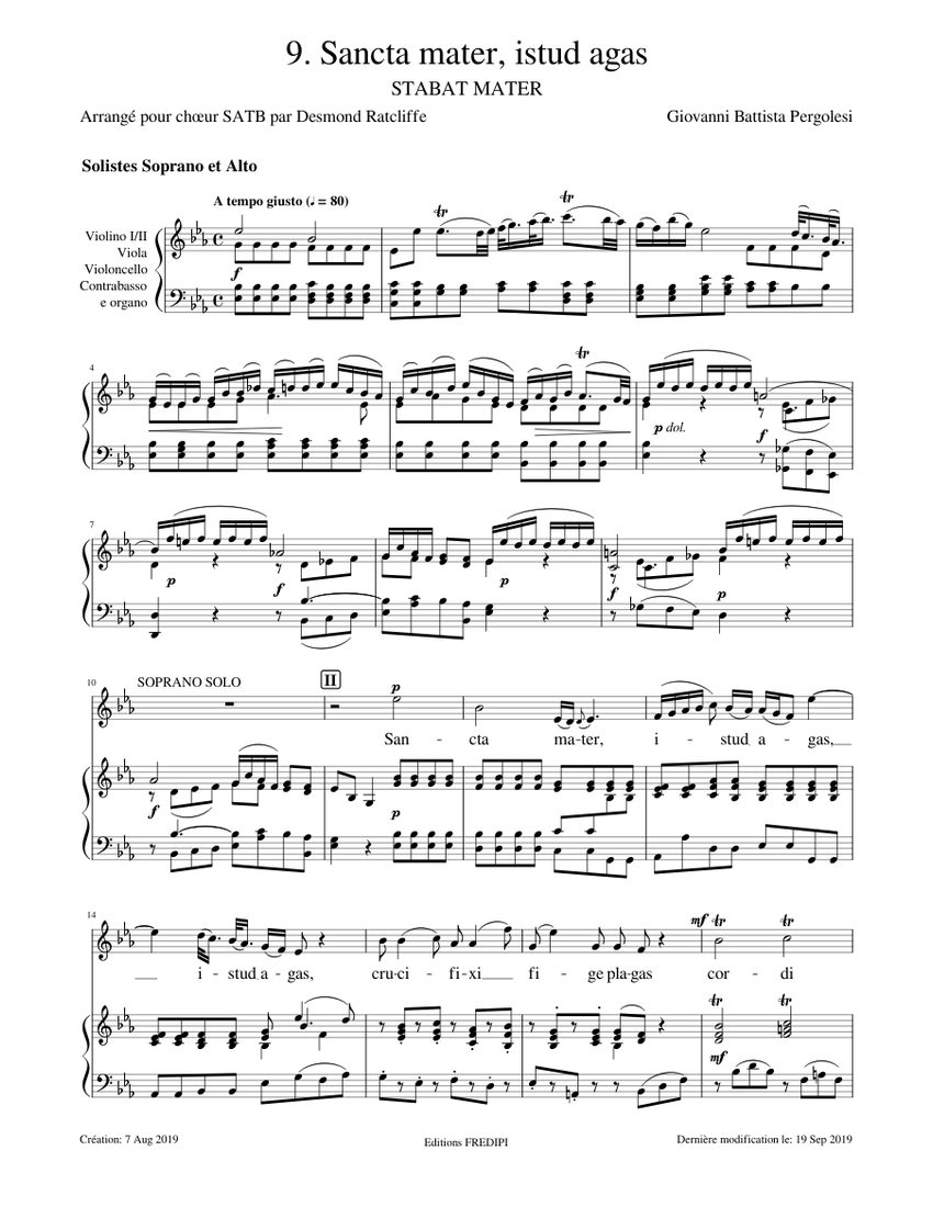 Stabat Mater, P.77, 9. Sancta mater istud agas (SATB Chorus) - Giovanni ...