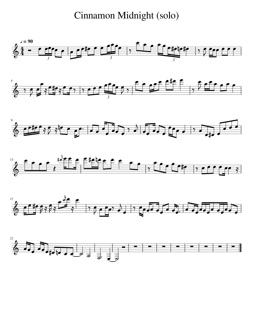 Cinnamon Midnight (solo) Sheet Music for Trumpet in b-flat (Solo ...