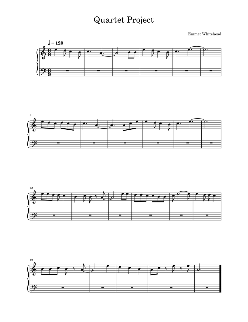 Quartet Project Sheet Music for Piano (SATB) easy | MuseScore.com